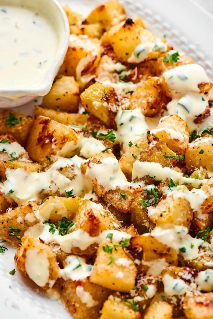 Roasted Kohlrabi Topped With An Incredible Yogurt Sauce