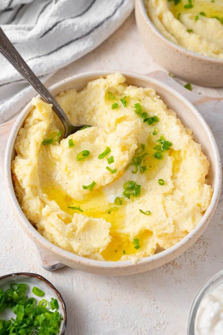 Healthy High Protein Cottage Cheese Mashed Potatoes
