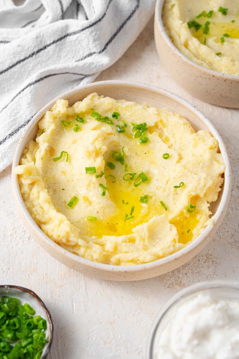 Healthy High Protein Cottage Cheese Mashed Potatoes